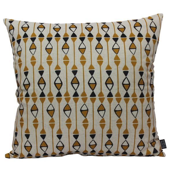 Large Arrow Mustard Cotton Linen – Design Team